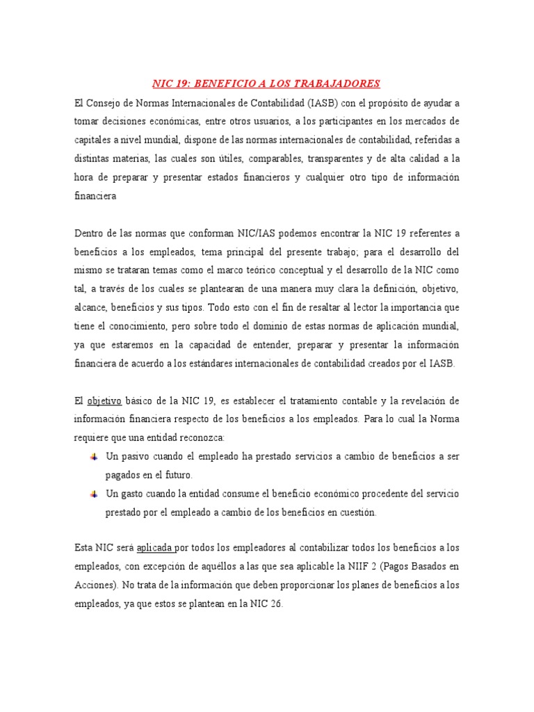 Nic 19 - Ta2 | PDF | Contabilidad | Business
