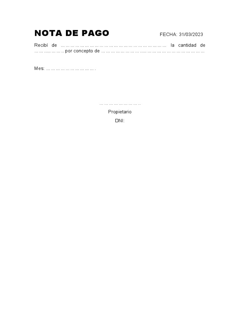 Nota de Pago | PDF