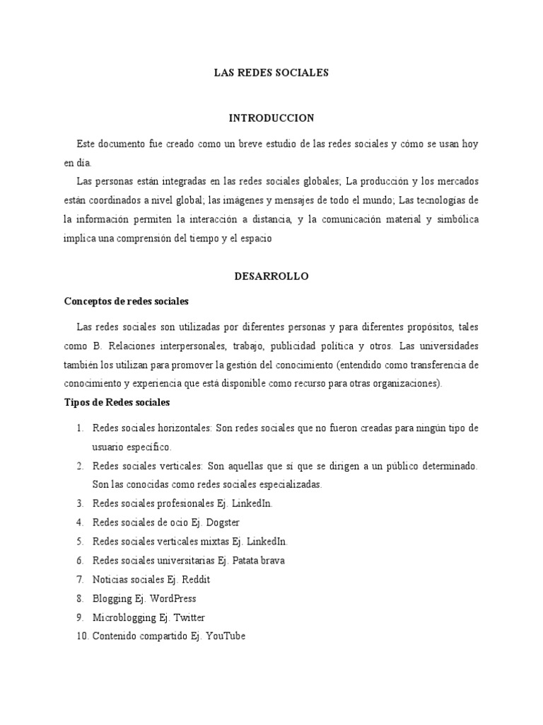 Las Redes Sociales | PDF | Facebook | Servicio de redes sociales