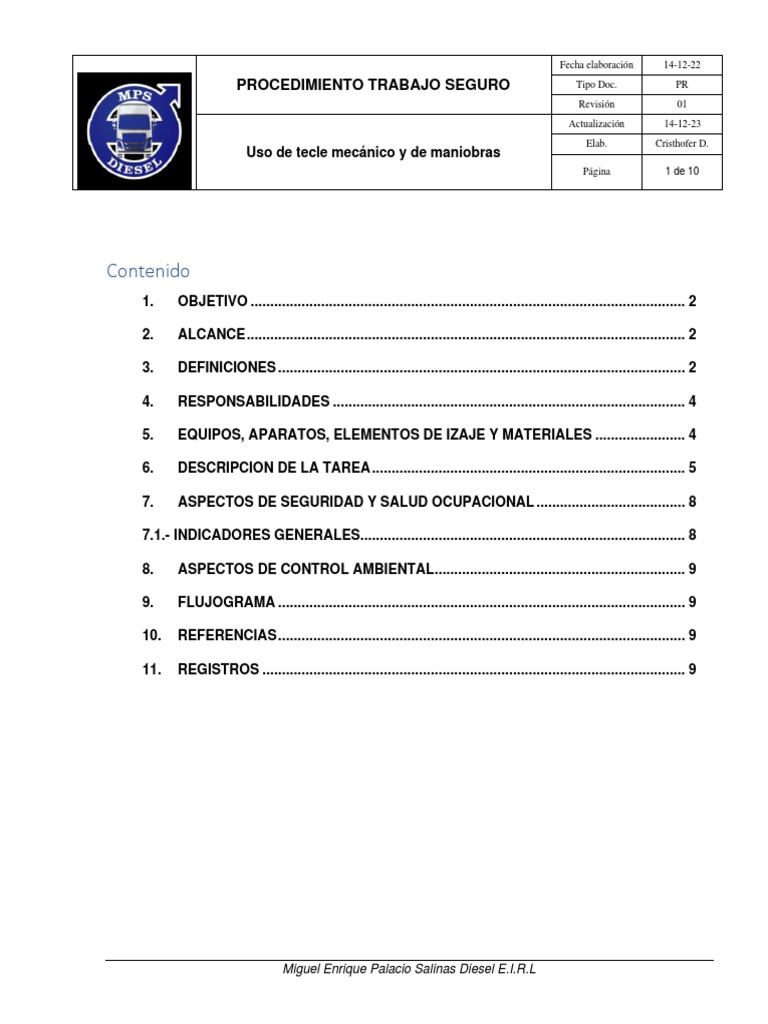 PTS Tecle Manual o Mecánico | PDF