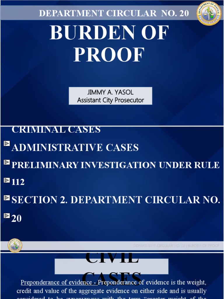 Burden of Proof: Department Circular No. 20 | PDF | Burden Of Proof (Law) | Evidence (Law)