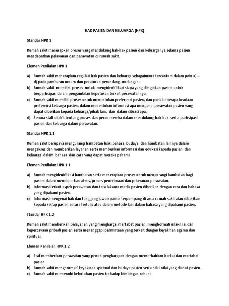 Hak Pasien Dan Keluarga | PDF