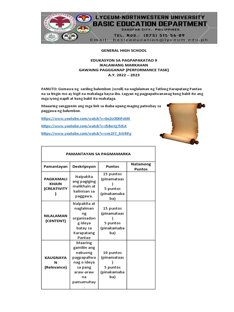 ESP 9 2nd Quarter Ptask | PDF