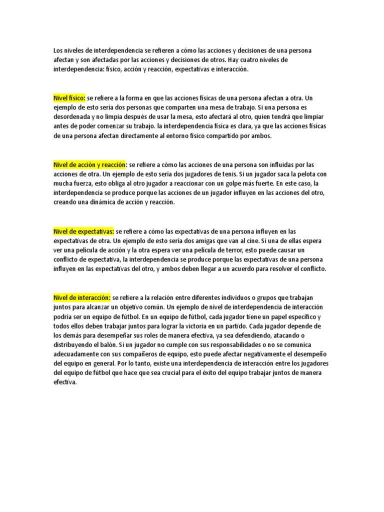 Niveles de Interdependencia | PDF