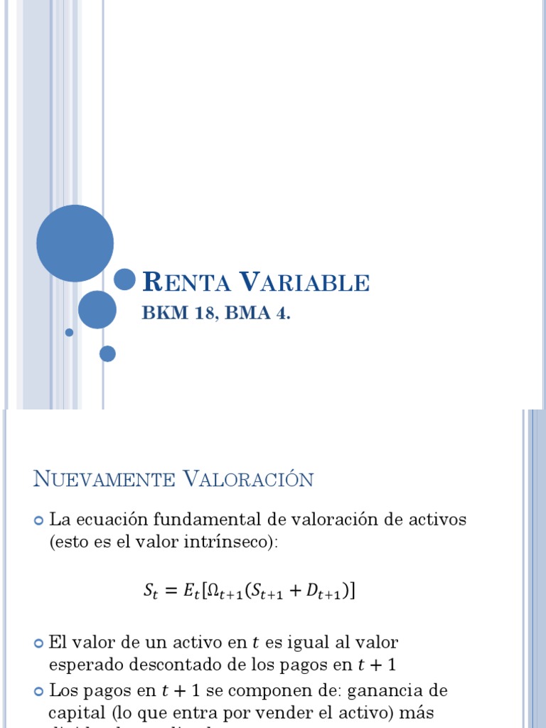 Renta Variable | PDF | Compartir (Finanzas) | Mercado (economía)