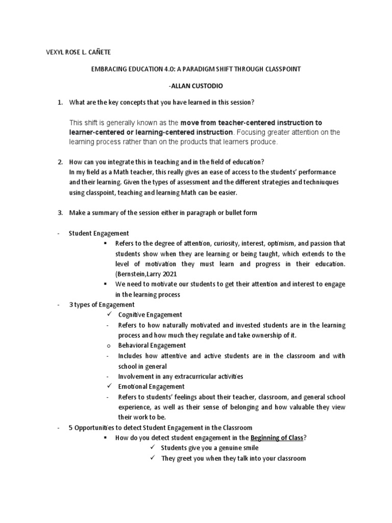 Embracing Education 4.0 - A Paradigm Shift Through Classpoint | PDF ... Embracing Education 4.0 - A Paradigm Shift Through Classpoint | PDF ...