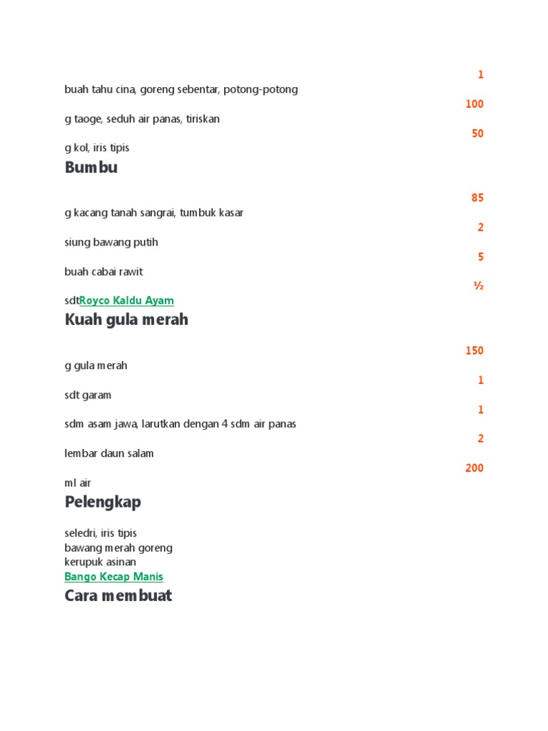 Resep Rujak Tahu | PDF