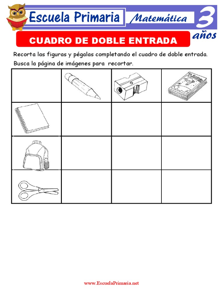 Cuadro de Doble Entrada para Niños de Tres Años | PDF