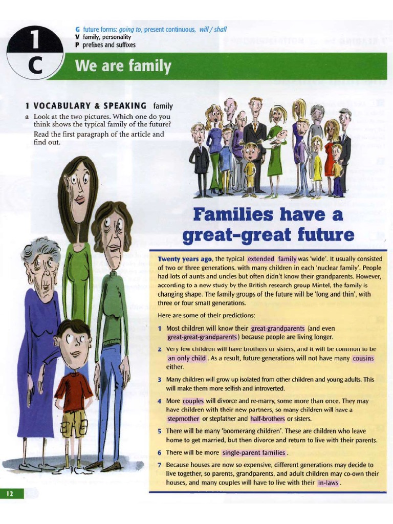 Family Text Vocabulary | PDF