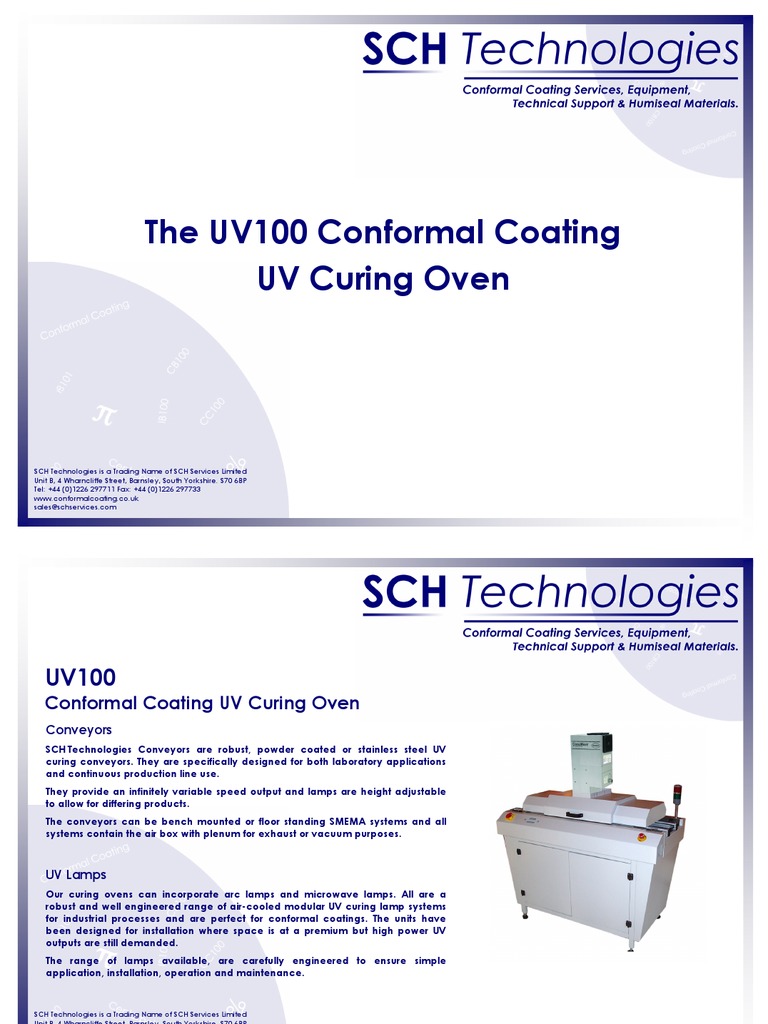 UV 100 - UV Curing Ovens for UV curing conformal coatings and adhesives | Ultraviolet | Optics
