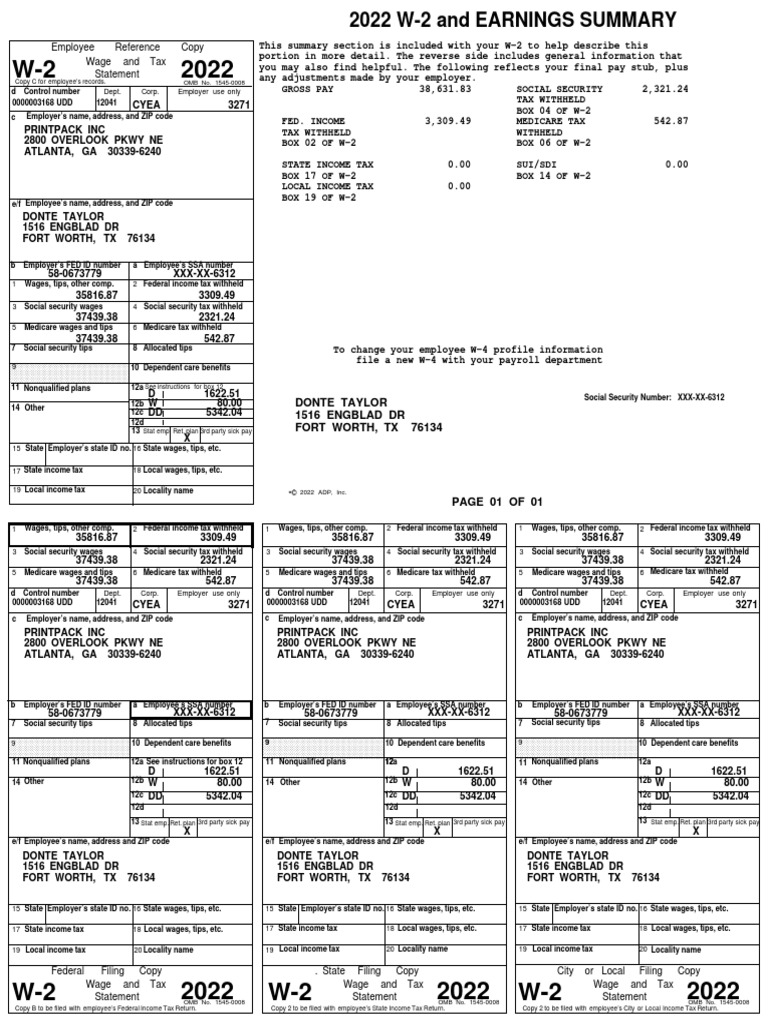 Statement For 2022-1 | PDF | Irs Tax Forms | 401(K)