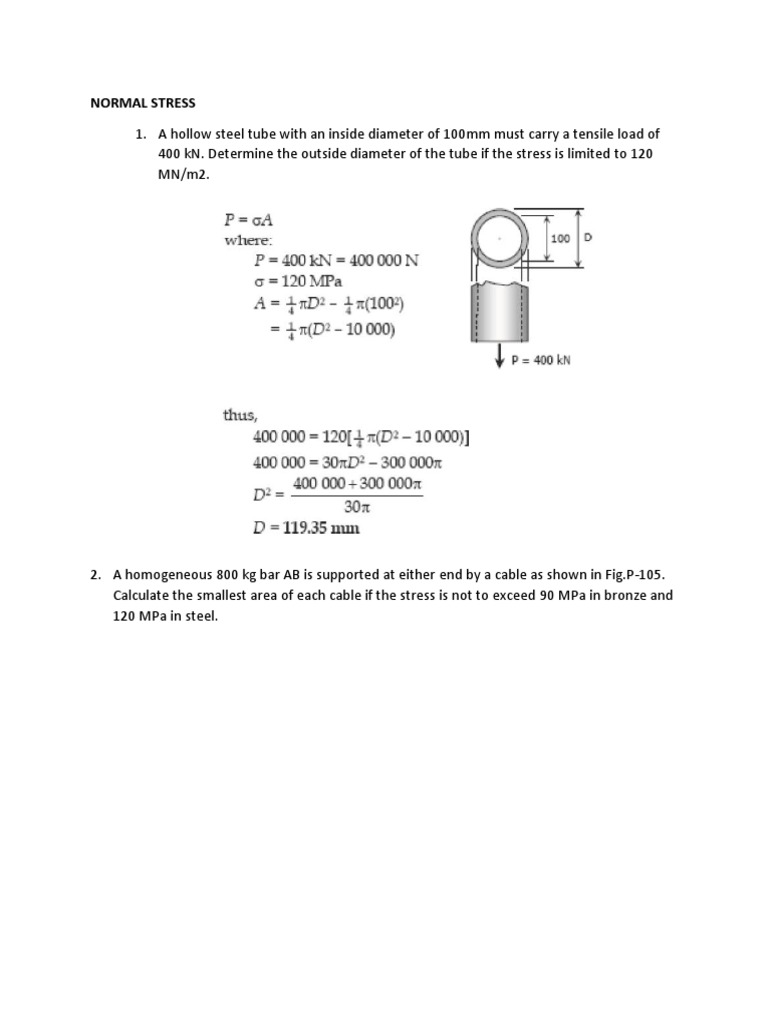 STRESS AND STRENGTH CALCULATIONS | PDF | Stress (Mechanics) | Strength ...