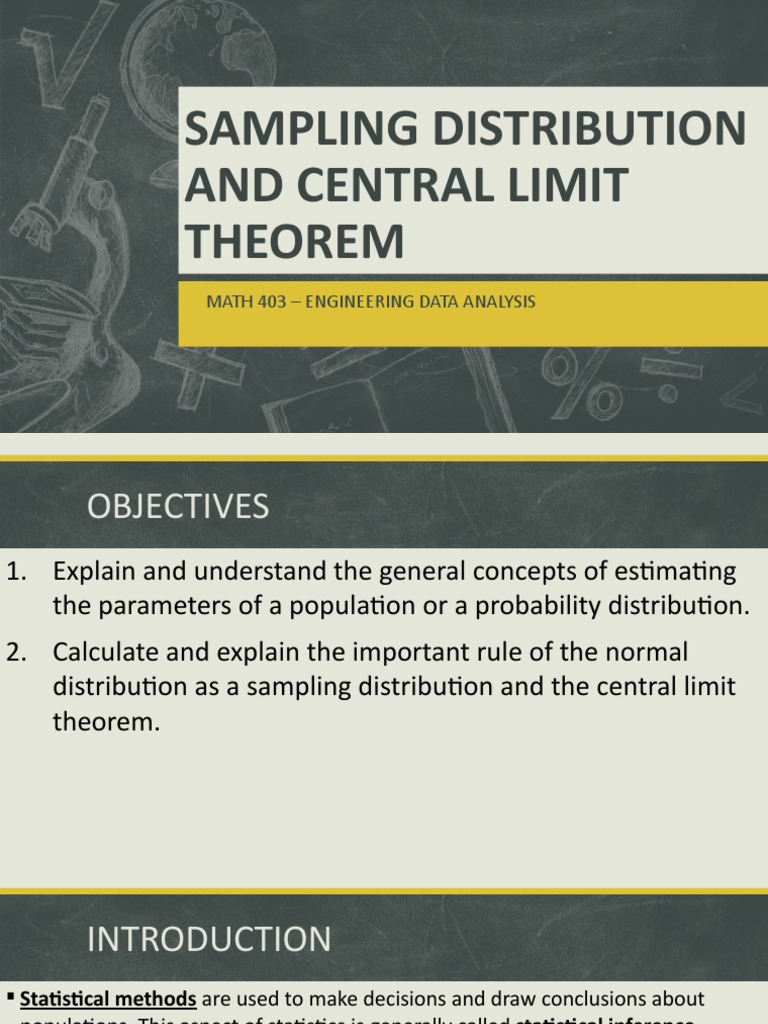 SAMPLING DISTRIBUTION AND CENTRAL LIMIT THEOREM With Solution | PDF | Statistics | Estimator