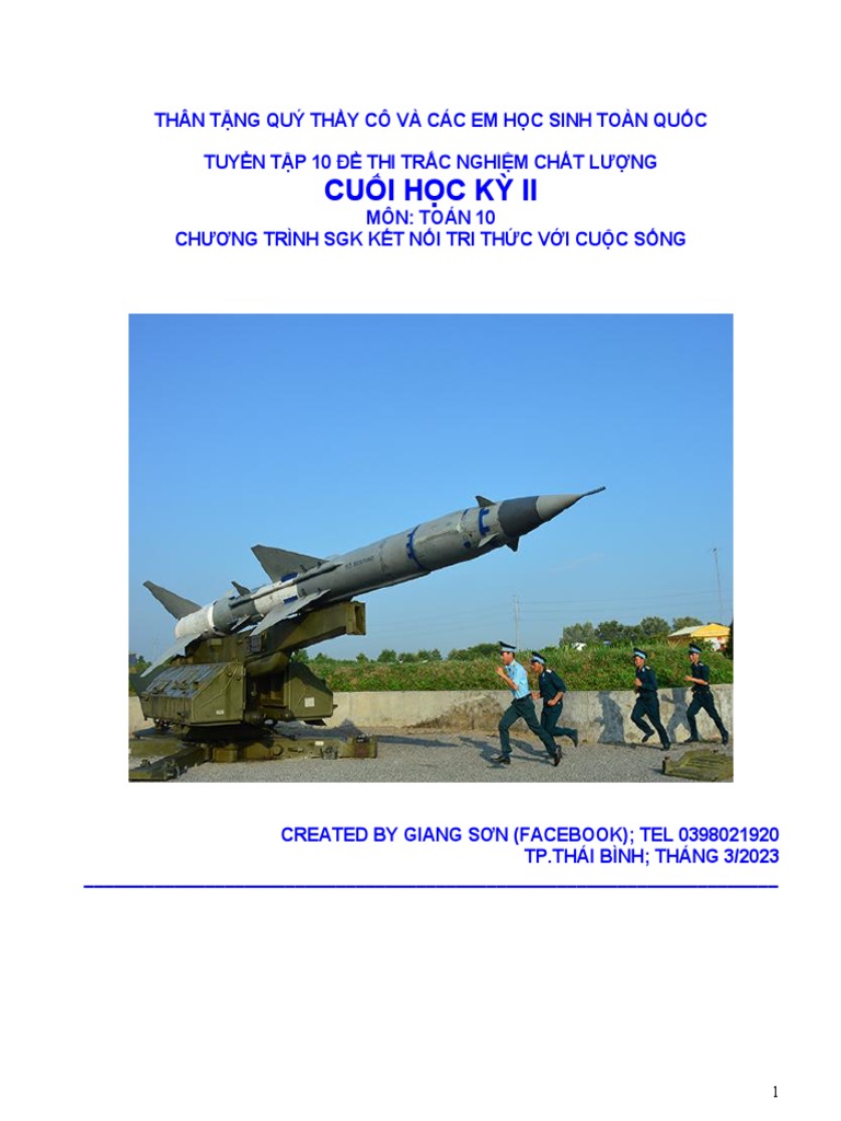 Tuyen Tap 10 de Thi Trac Nghiem Cuoi Hoc Ky 2 Mon Toan 10 Knttvcs | PDF