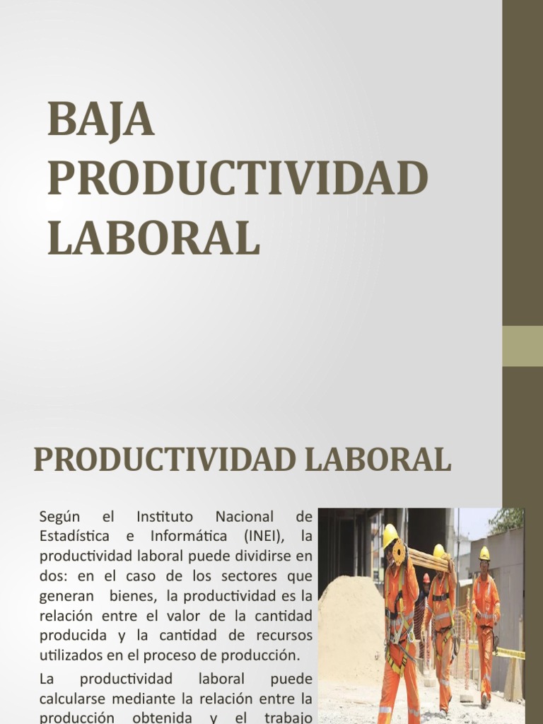 BAJA PRODUCTIVIDAD LABORAL TPP | PDF