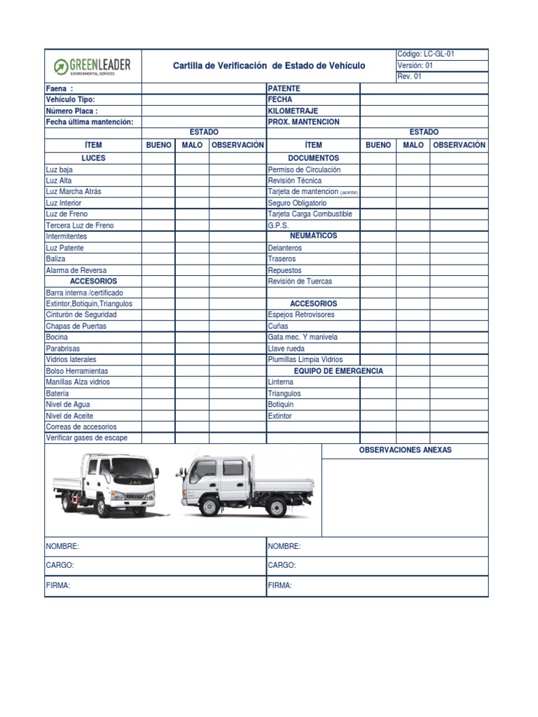 Check CAMION | PDF | Vehículo de motor | Transporte privado