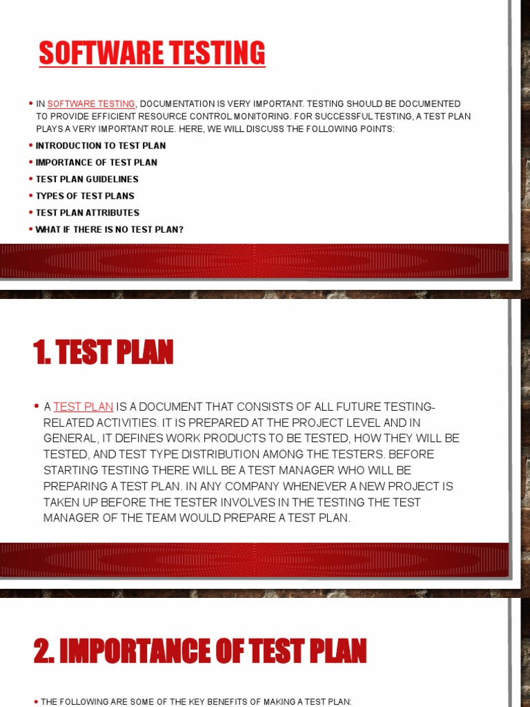 Software Testing - Test Plan | PDF | Software Testing | Methodology