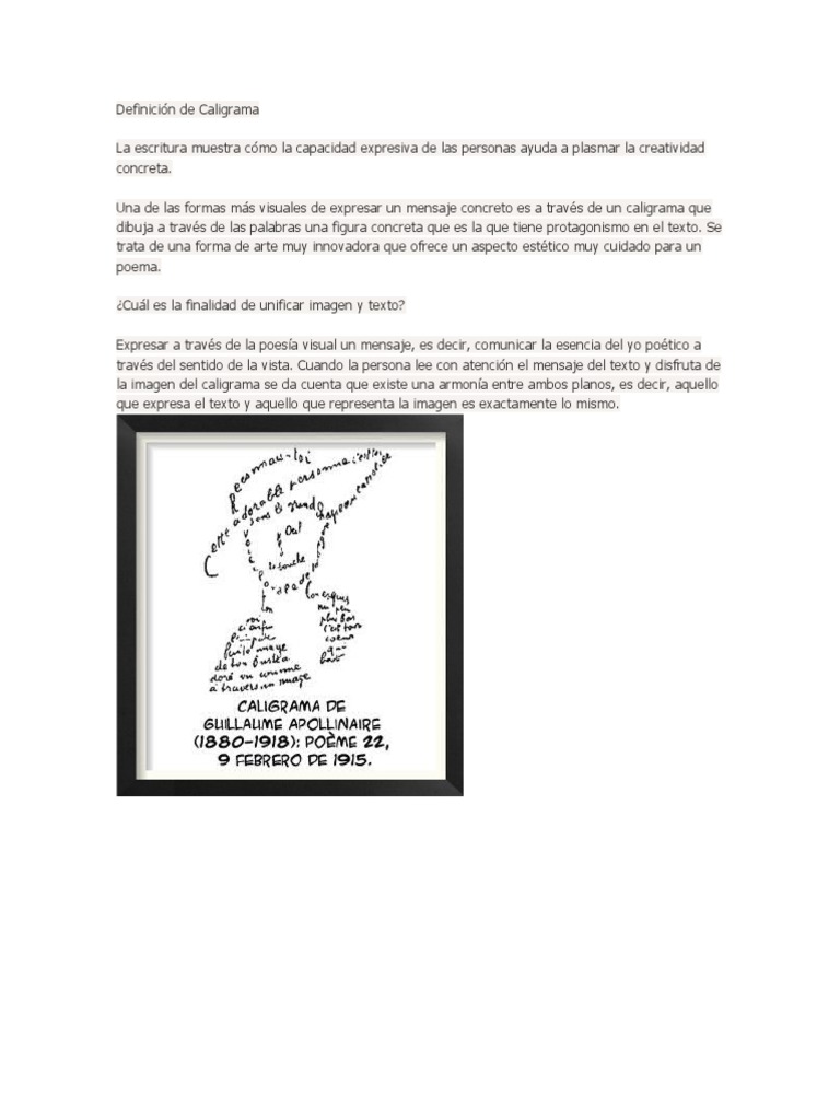 Definición de Caligrama | PDF