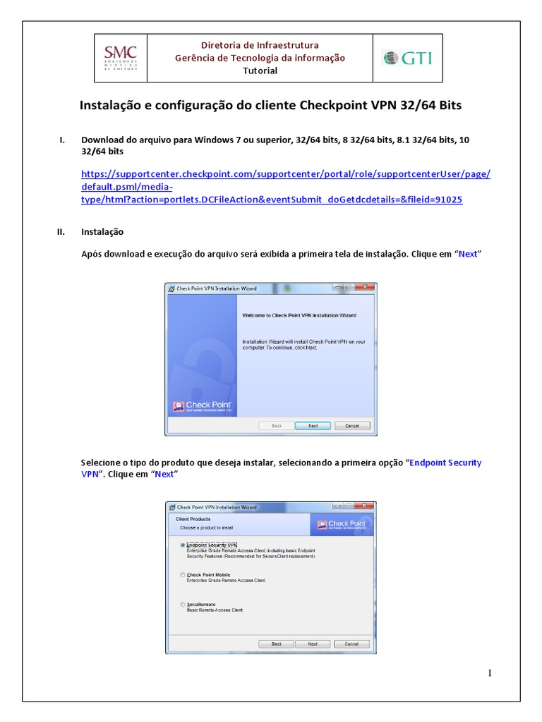 Tutorial Configuração Conexão Checkpoint VPN | PDF | Rede de ...