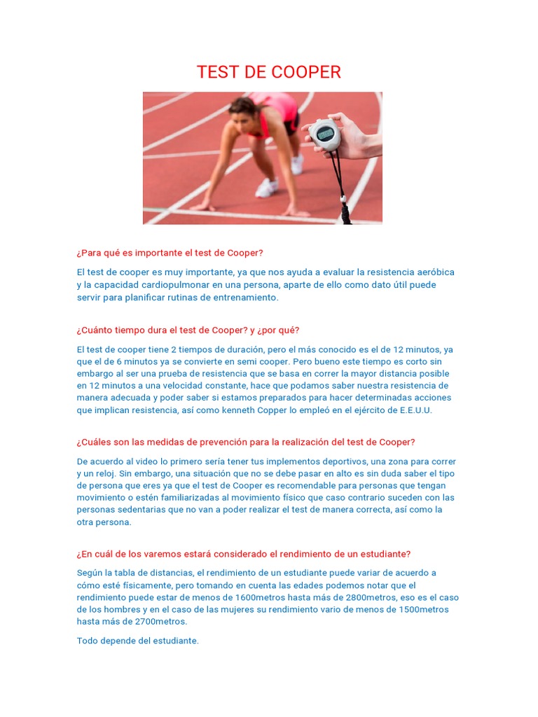 Test de Cooper | PDF