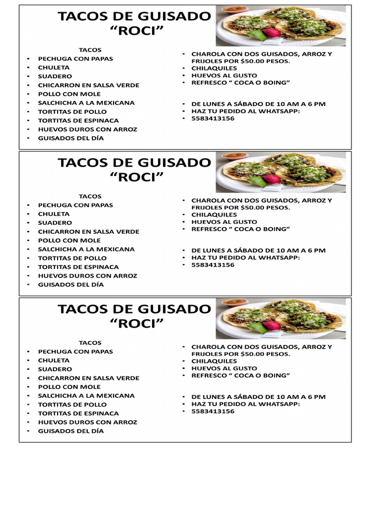 PLANTILLAS TACOS | PDF
