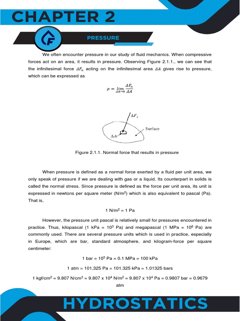 CHAPTER-2 Pressure | PDF | Pressure | Pressure Measurement