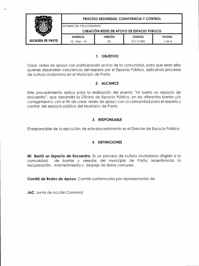 SCC P 002 Creacion Redes Apoyo Espacio Publico v2 | PDF