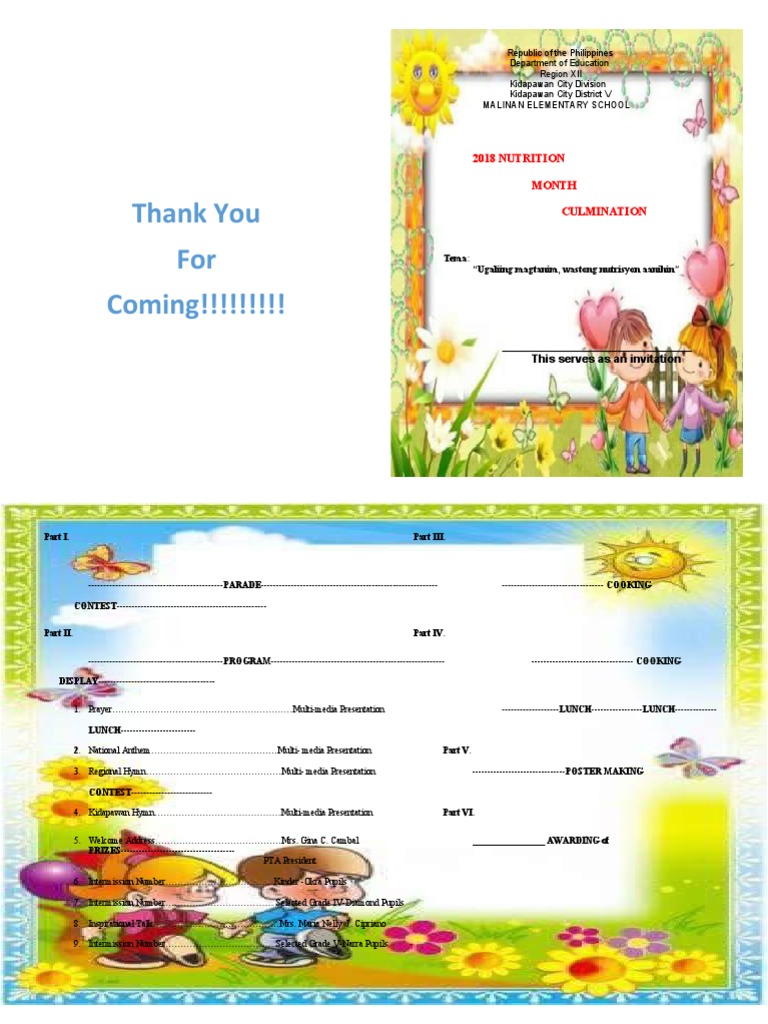 Programme For Nutrition Month | PDF