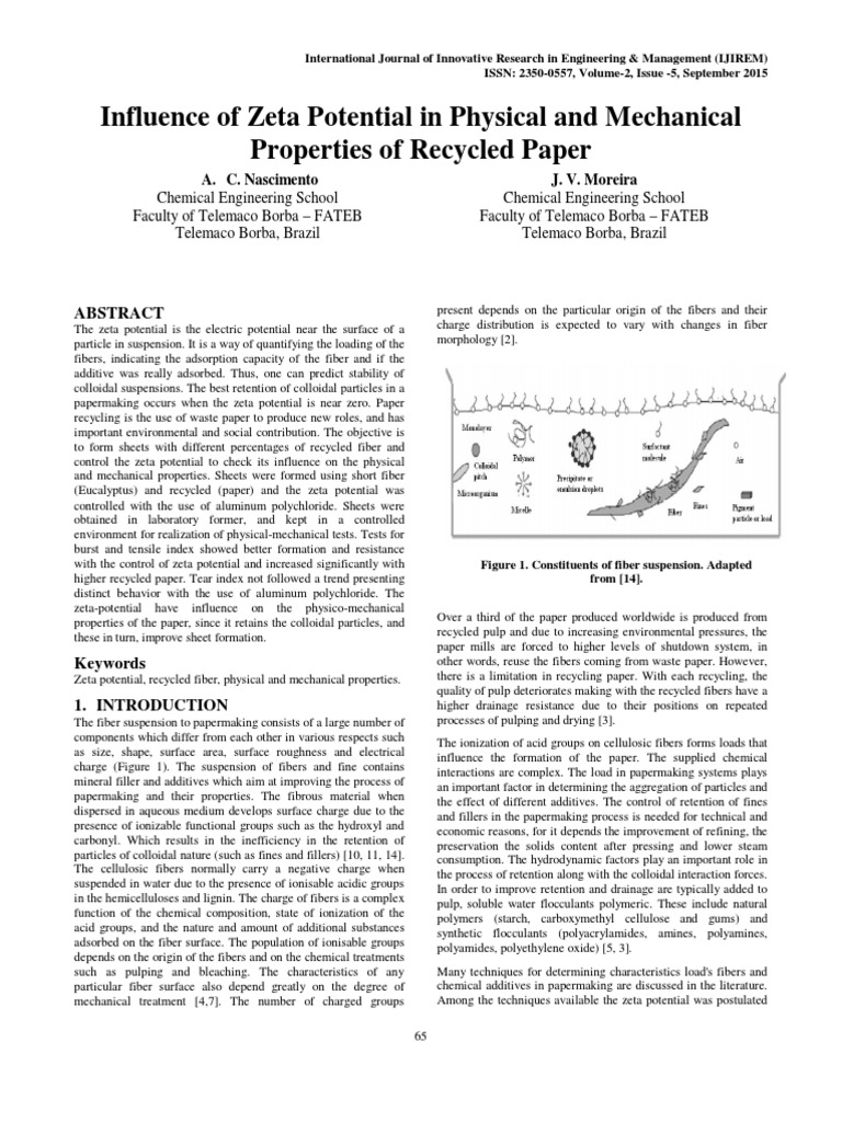 Zeta Potential's Role in Recycled Paper | PDF | Paper | Pulp (Paper)