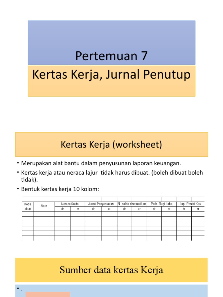 Kertas Kerja, Jurnal Penutup | PDF