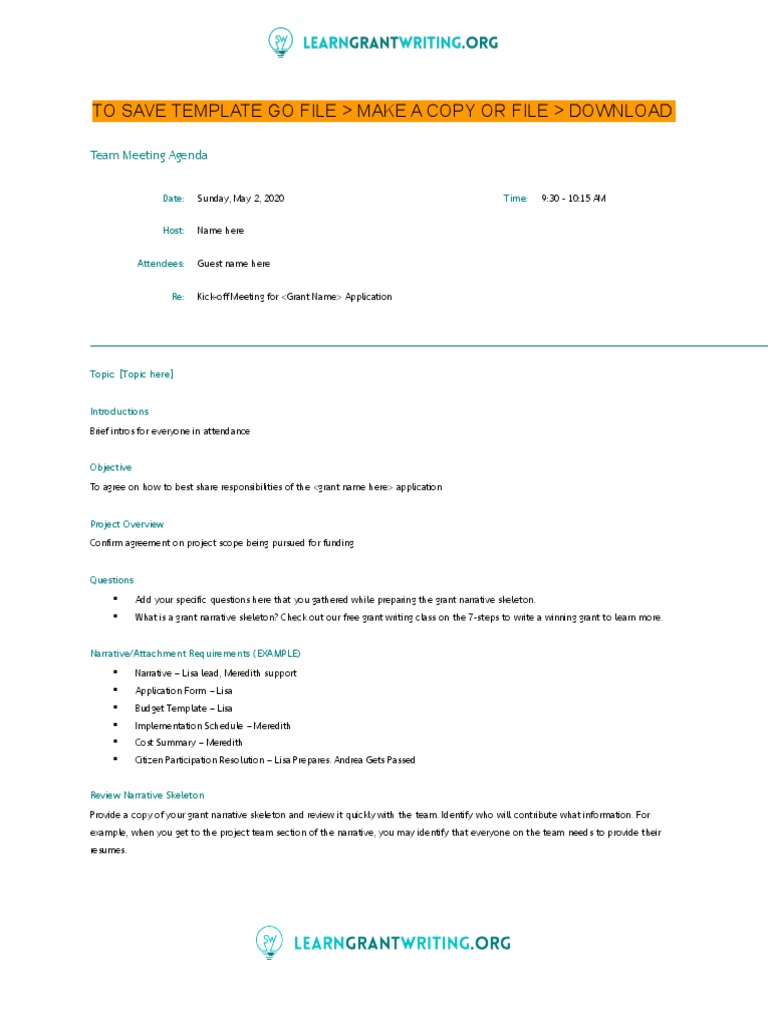 Grant Agenda Template | PDF