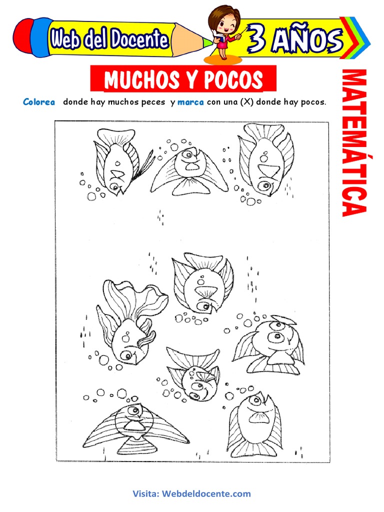 Noción de Muchos y Pocos para Niños de 3 Años | PDF | Artes del ...