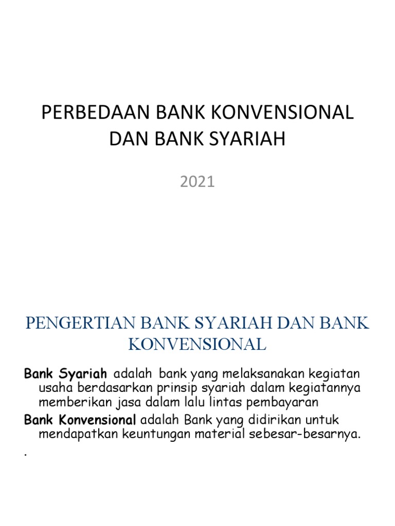 Perbedaan Bank Syariah Dan Bank Konvensional | PDF