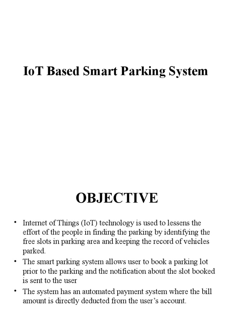 IoT Based Smart Parking System | PDF | Internet Of Things | Computing