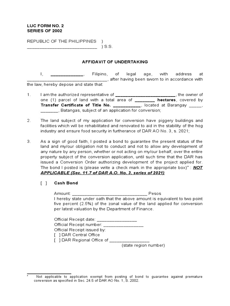 10 Luc Form 2 | PDF | Affidavit | Bonds (Finance)
