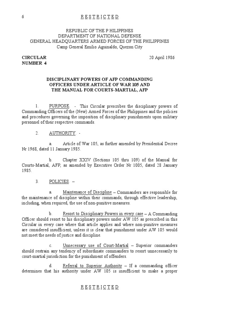 Circular Number 4 | PDF | Crimes | Crime & Violence