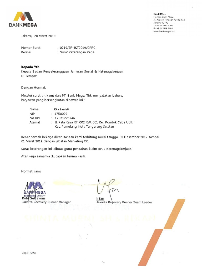 Bank Mega Eka S 2019 | PDF