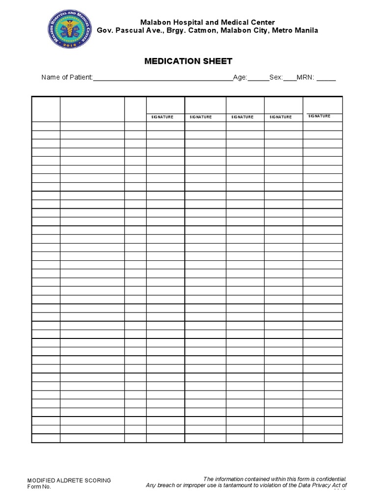 Modified Aldrete Scoring | PDF