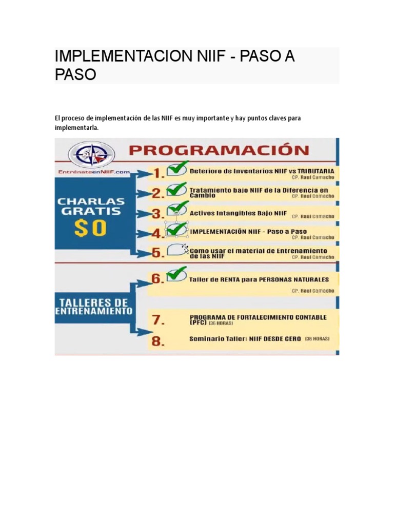Implementacion Niif | PDF | normas internacionales de INFORMACION ...