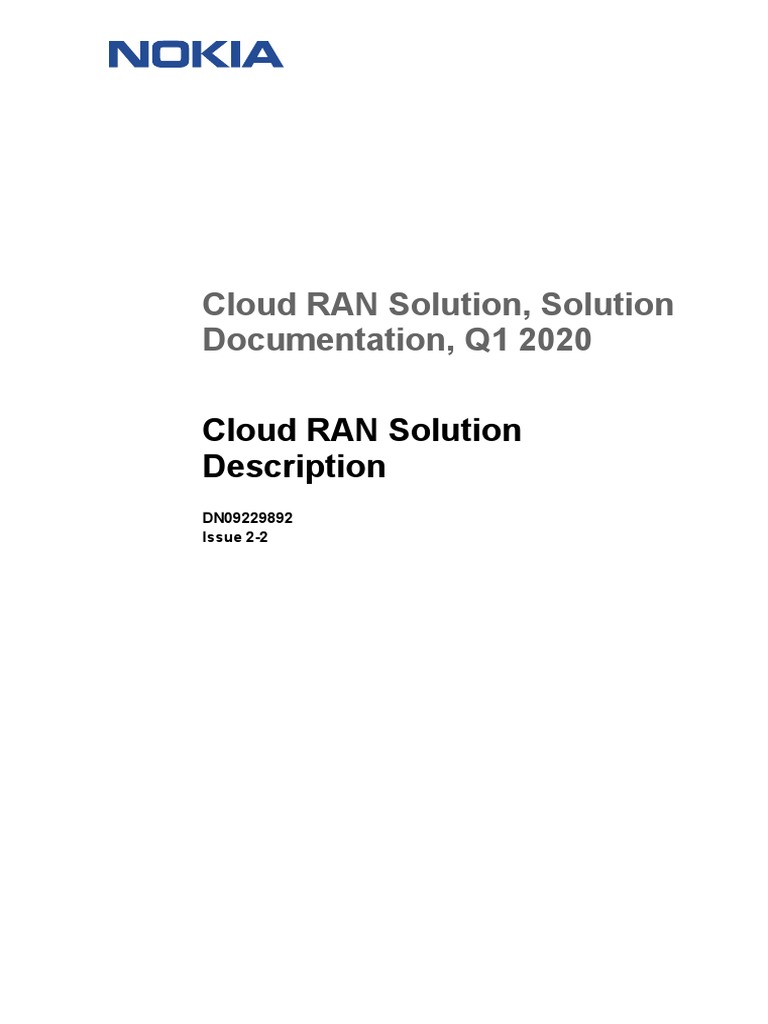 Cloud Ran Solution Soldescription | PDF | Cloud Computing | Computer Network