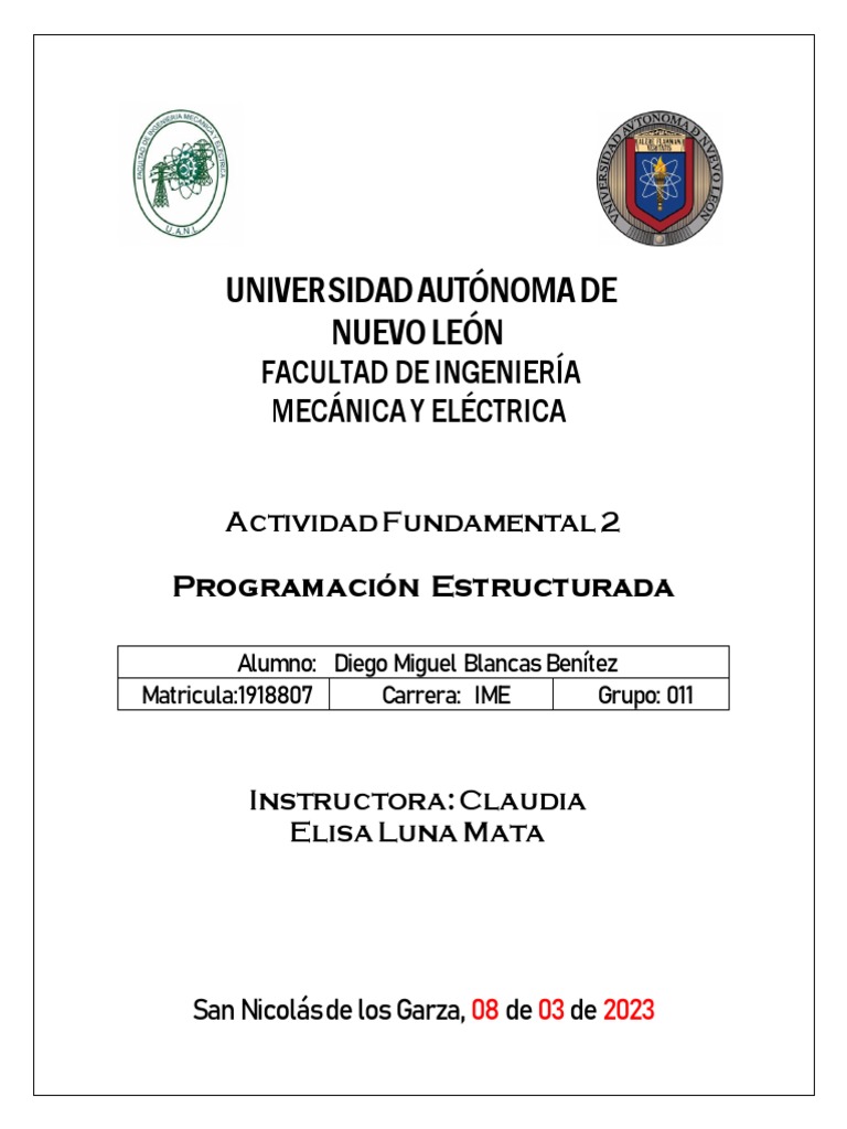 AF2 - Programacion Estructurada | PDF
