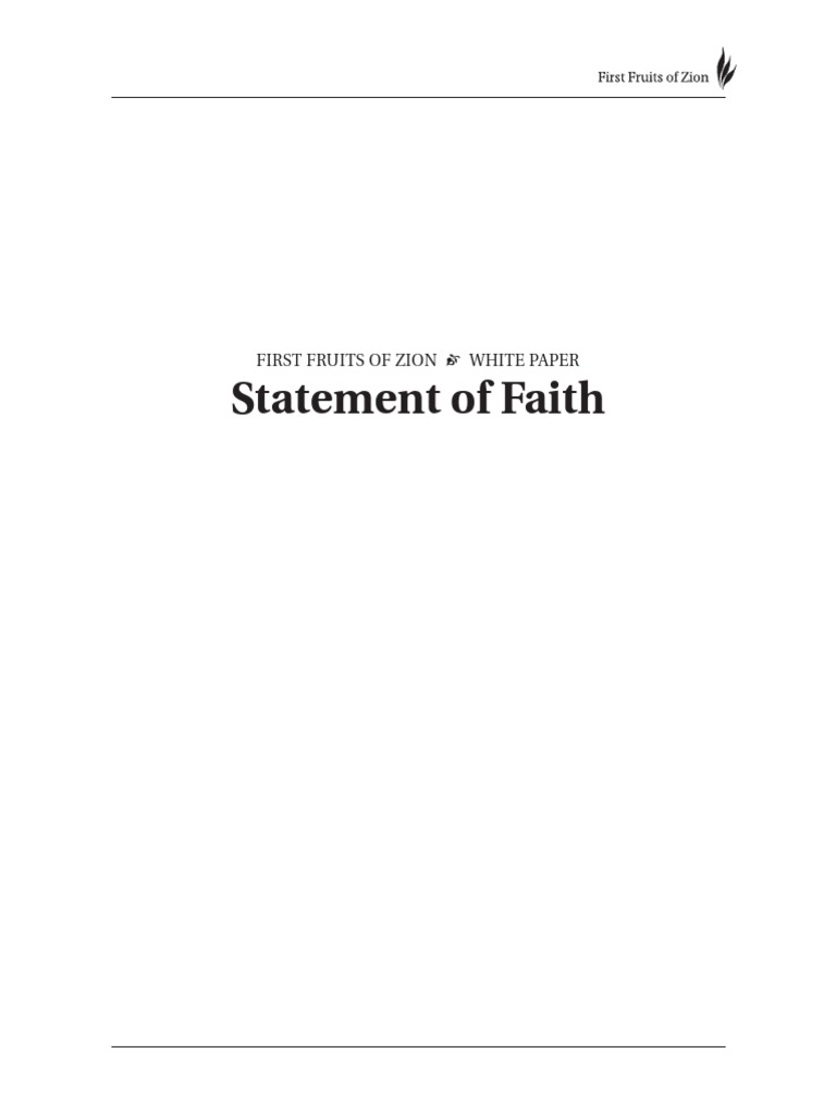 FFOZ - Statement of Faith | PDF | Revelation | Jesus