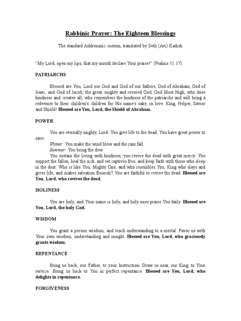 Amidah English | Download Free PDF | Religious Belief And Doctrine