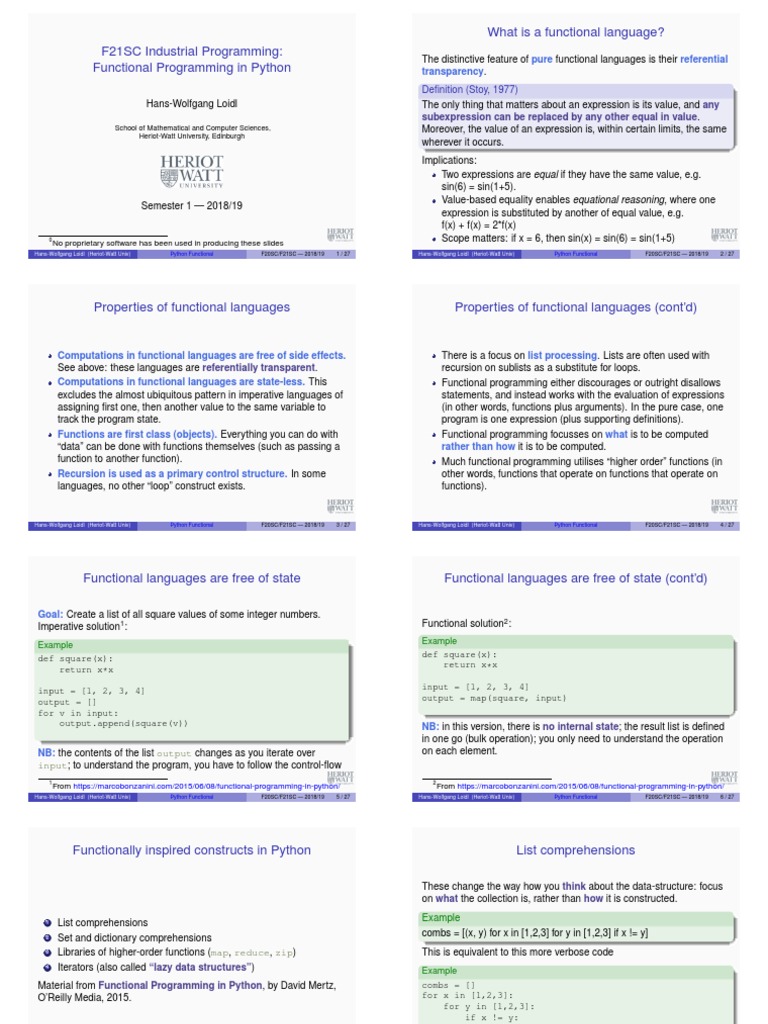 An Introduction To Functional Programming Concepts In Python Pdf Functional Programming