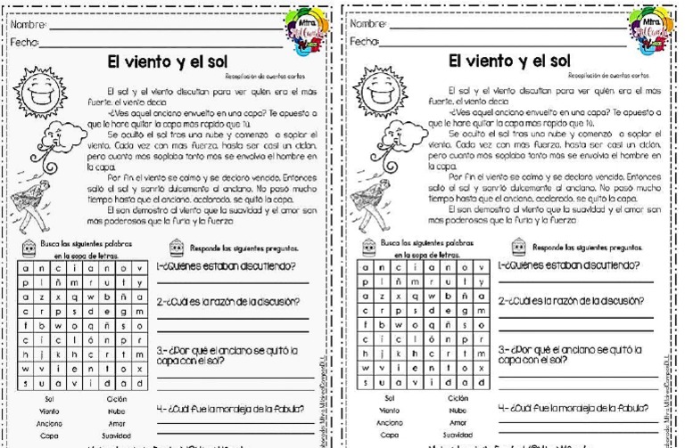 Lectura El Sol y El Viento | PDF