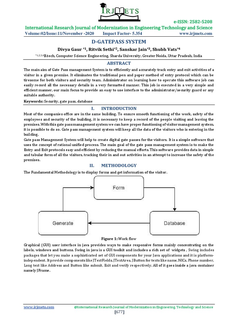 D-Gatepass System: Divya Gaur, Ritvik Sethi, Sanskar Jain, Shubh Vats | PDF | Computing ...