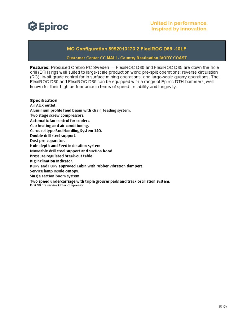 MO - 8992013173 - 2 - TMG21SED0149 - FLEXIROC D65LF RC Util Equip - IDC ...