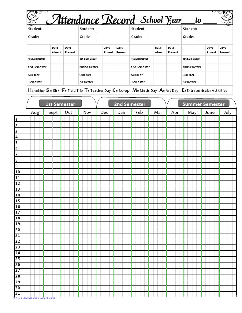 Student Attendance Tracker Template | PDF