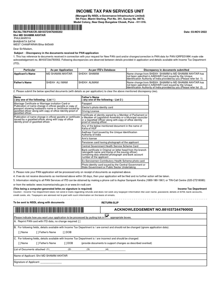 Income Tax PAN Services | PDF | Identity Document | Government