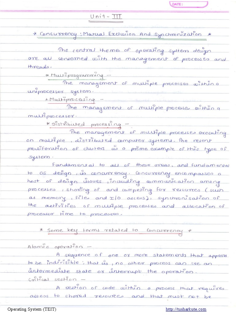 OS Notes Unit-03 Pune University | PDF